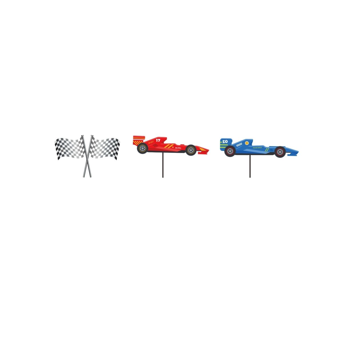 Race Champion Cupcake Toppers, 12 Count | Party Expert