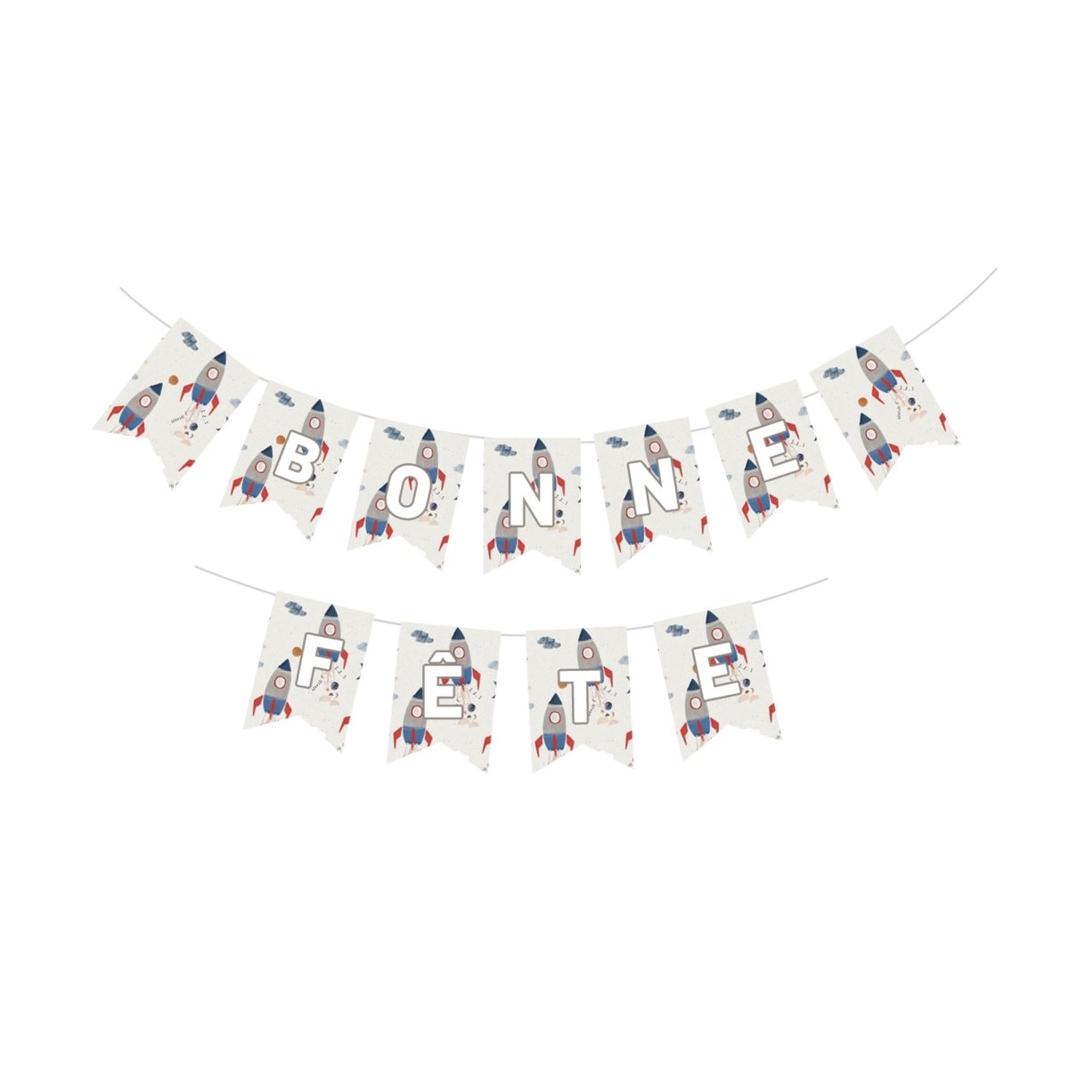Rocket Blast "Bonne Fête" Paper Banner, 118 Inches | Party Expert
