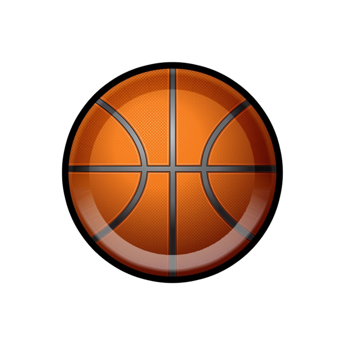 Basketball Small Round Dessert Paper Plates, 7 Inches | Party Expert