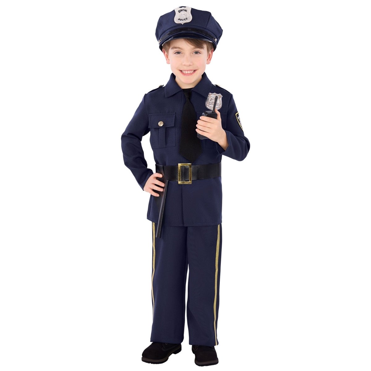 Police Officer Costume for Kids, Blue Shirt and Pants | Party Expert