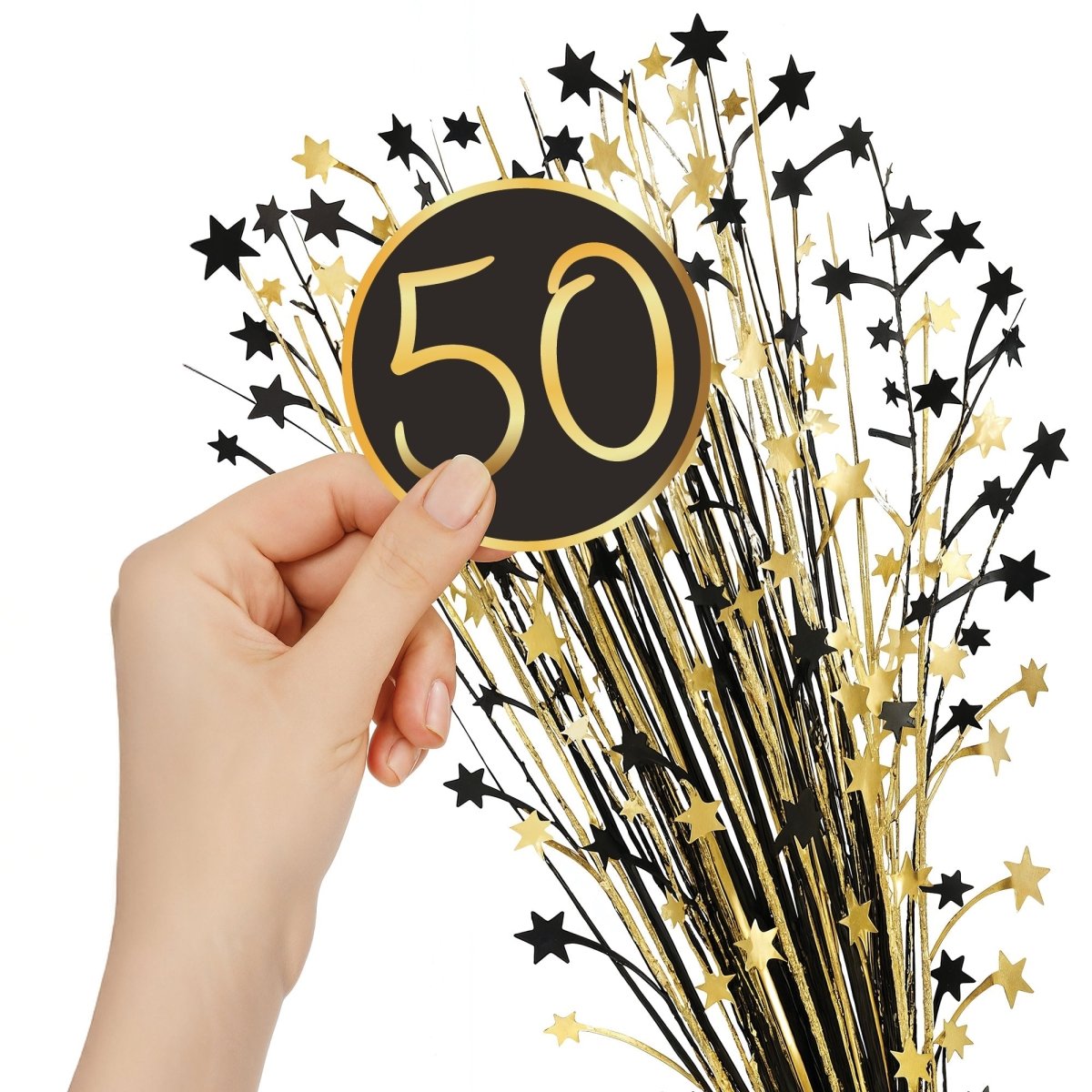 Golden Celebration Birthday Customizable Centerpiece | Party Expert