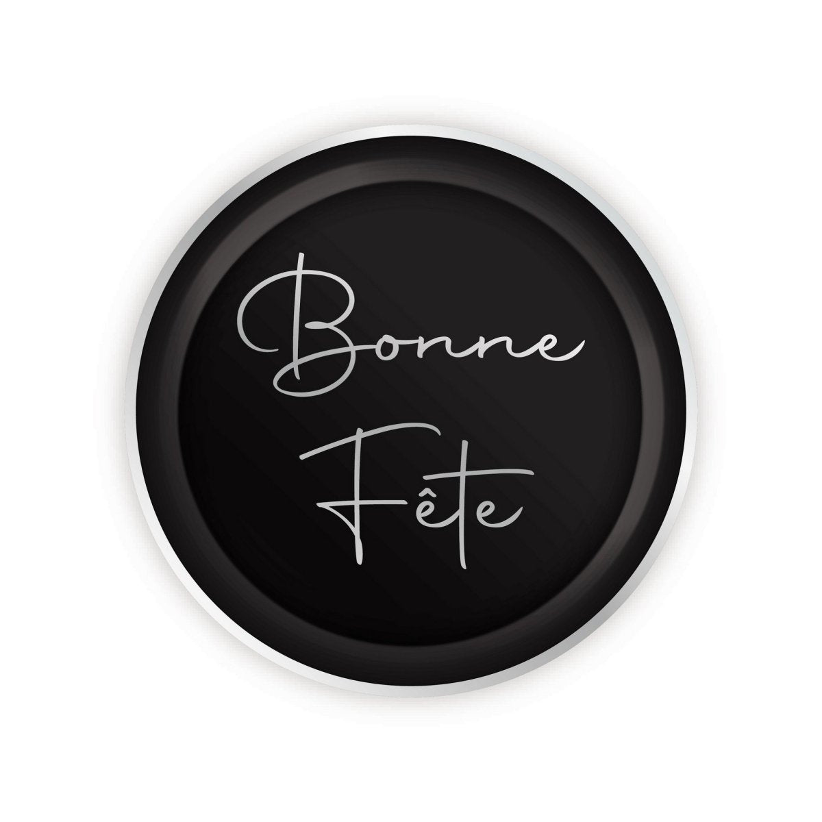 Silver Celebration Bonne Fête Large Round Lunch Paper Plates – Party Expert