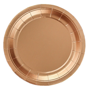 Chrome Copper Large Round Lunch Paper Plates | Party Supplies – Party ...