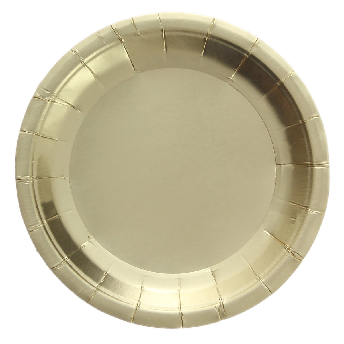 Chrome Gold Large Round Lunch Paper Plates, 9 Inches | Party Supplies ...