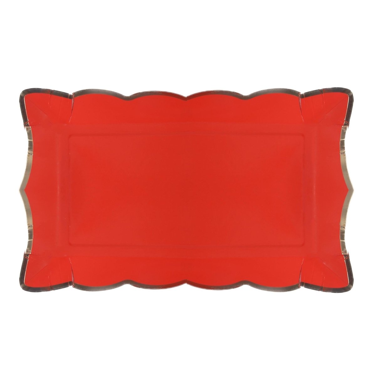 Red Rectangular Trays, 9 Inches, 4 Count | Party Supplies – Party Expert