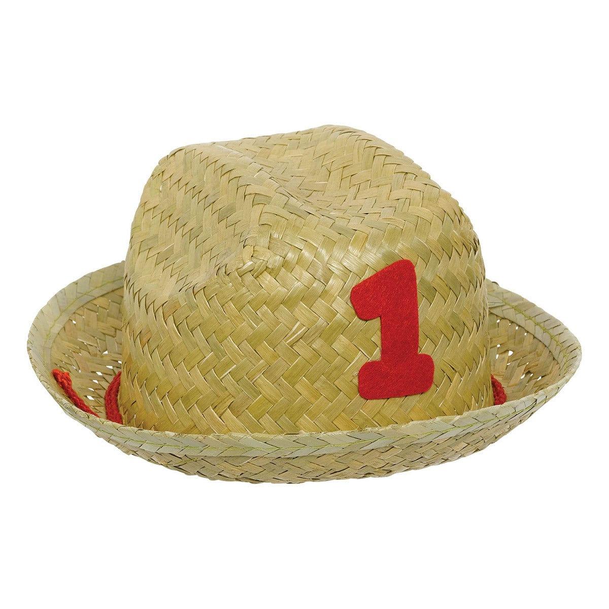 Barnyard Party Straw Hat, 1 Year - Party Expert