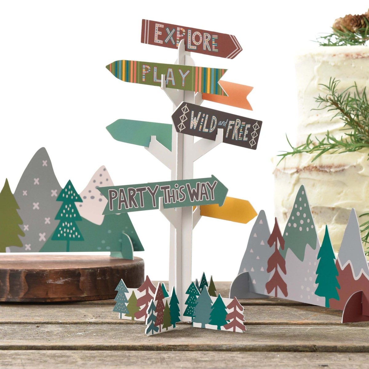 Wilderness Birthday Paper Table Centerpiece Decoration | Party Expert