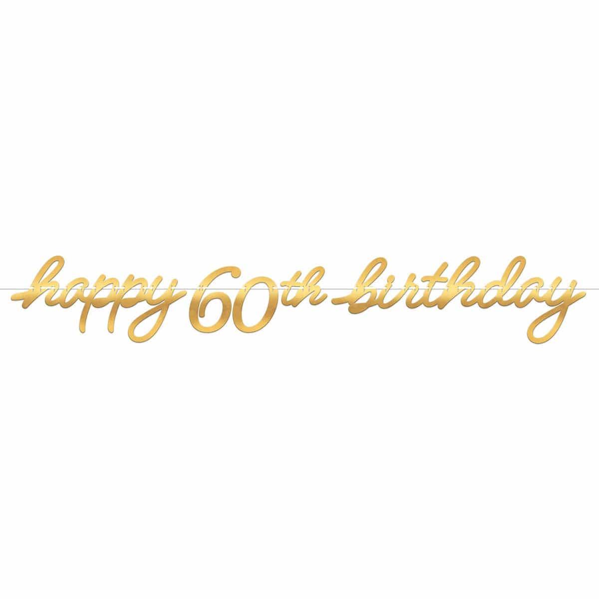 Golden Age Happy 60th Birthday Letter Banner, 12 ft – Party Expert