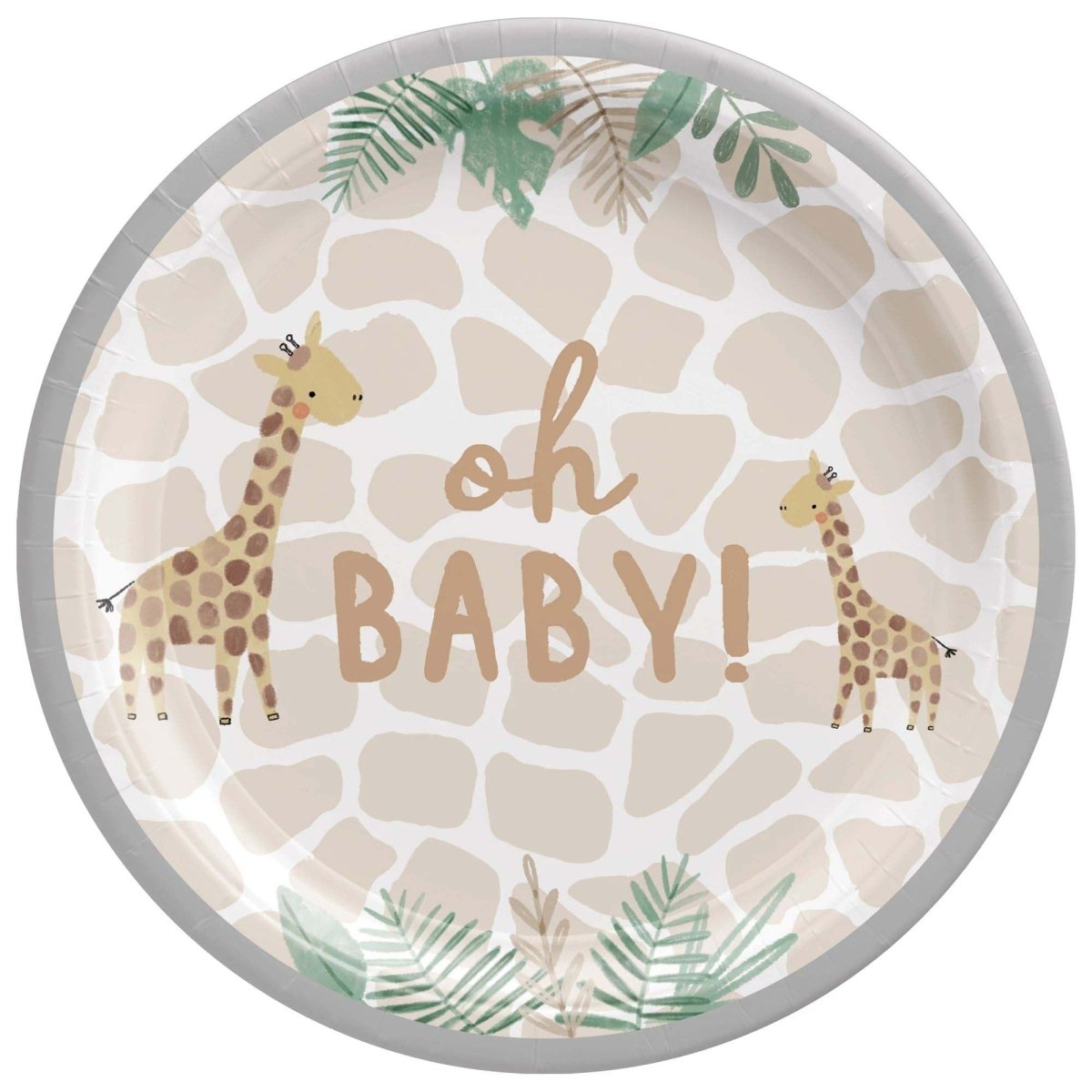 Soft Jungle Small Round Dessert Paper Plates, 7 Inches | Party Expert