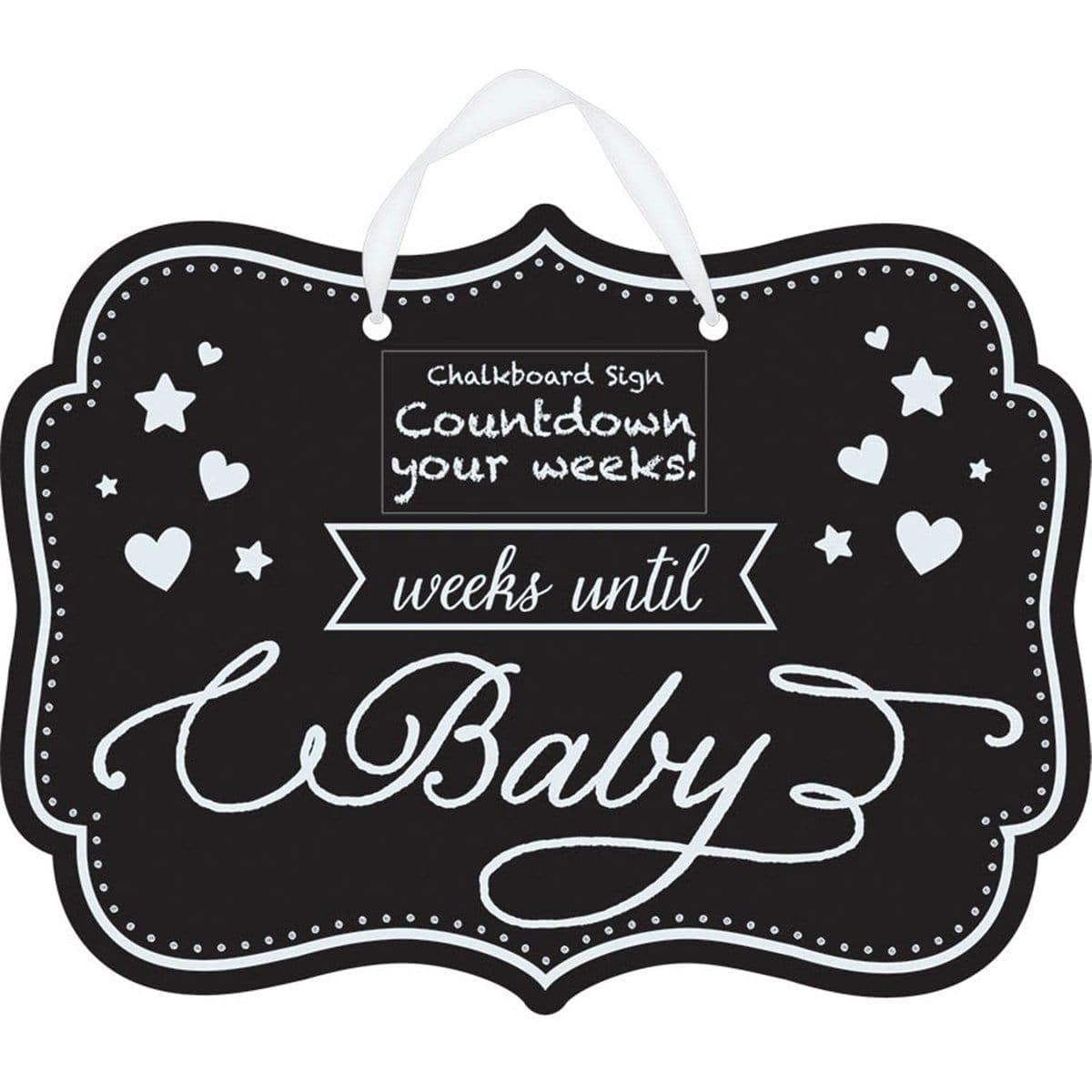 Weeks Until Baby Chalkboard Sign | Party Expert