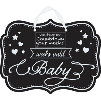 Weeks Until Baby Chalkboard Sign | Party Expert