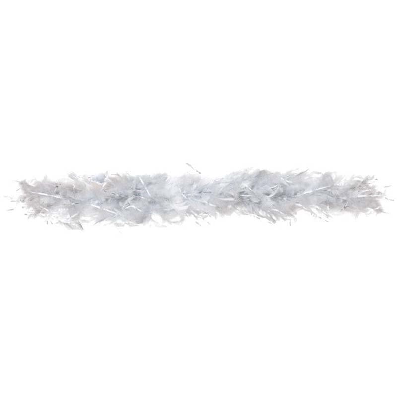 Silver Feather Boa with Tinsel | Party Expert