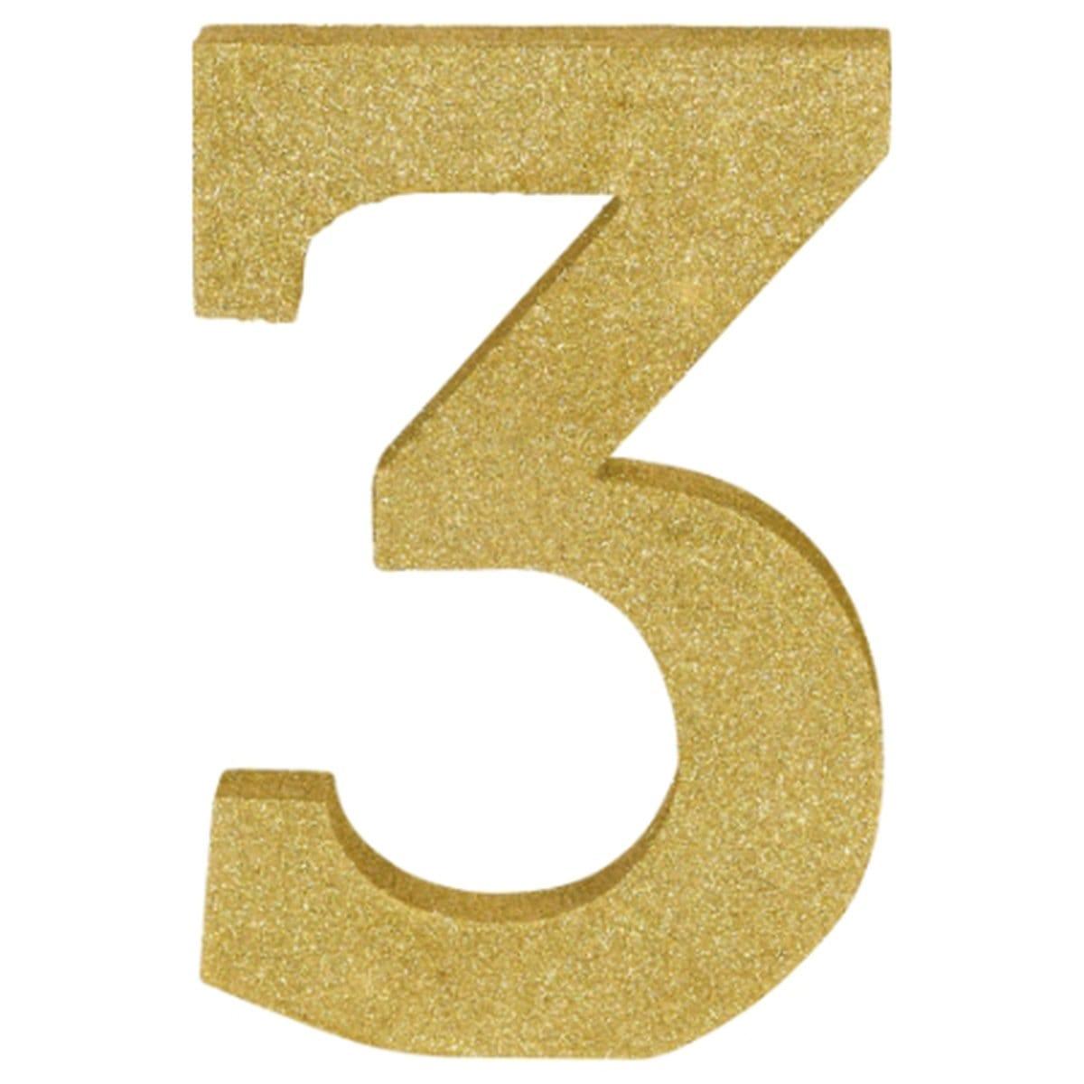 Gold Glitter Number - 3 – Party Expert