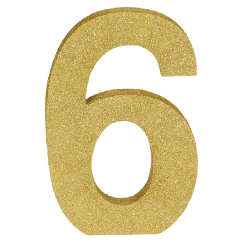 Gold Glitter Number - 6 – Party Expert