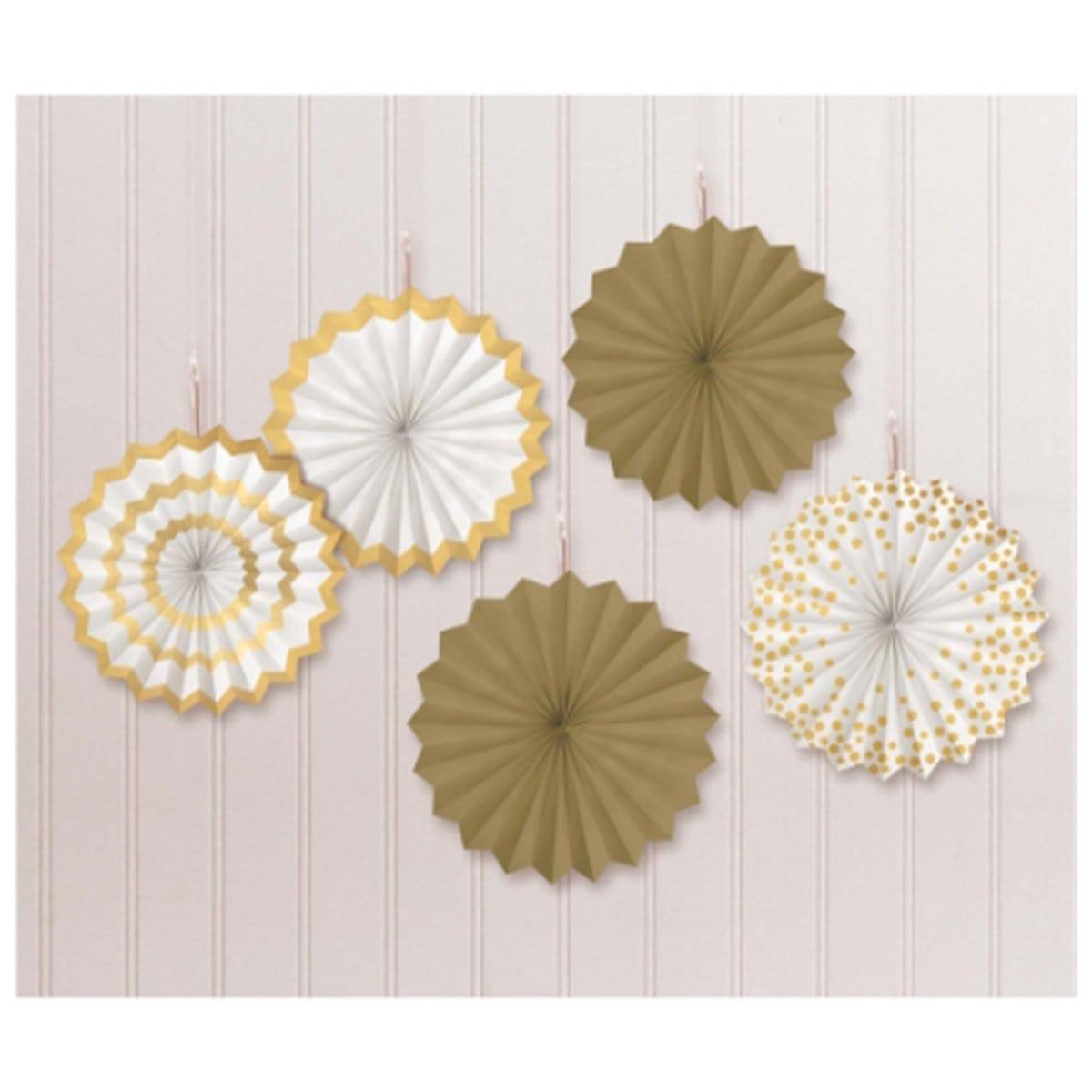 Gold mini fan decorations | Party Expert