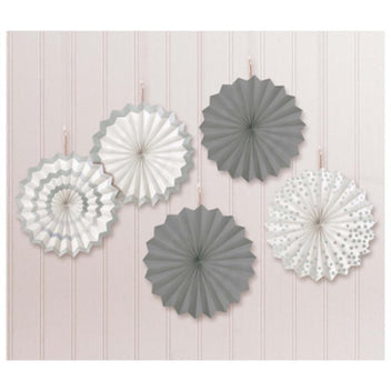 Silver mini fan decorations | Party Expert