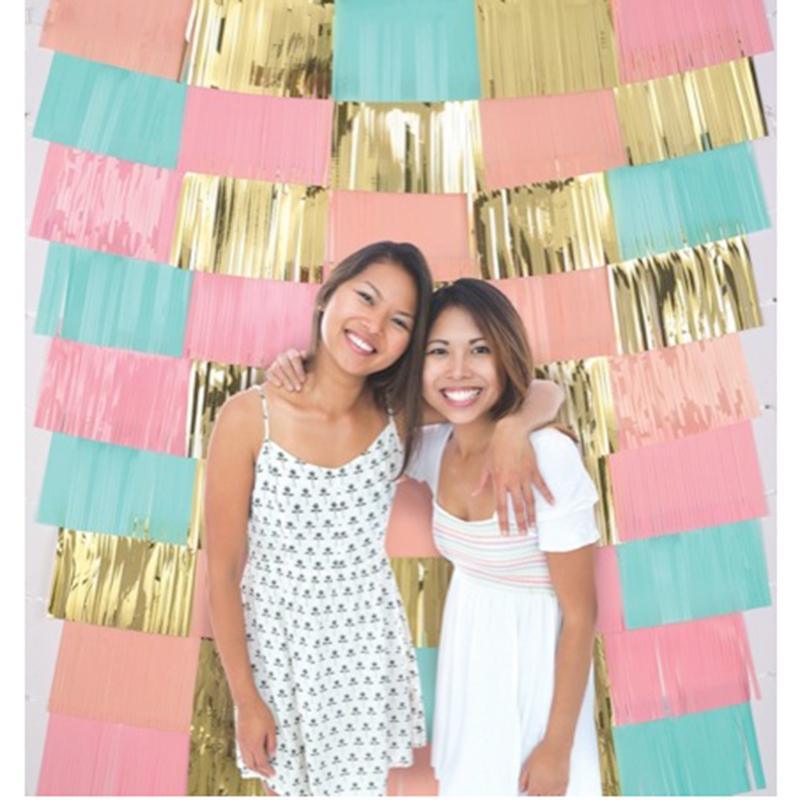 Pastel Metallic Fringed Backdrop | Party Expert