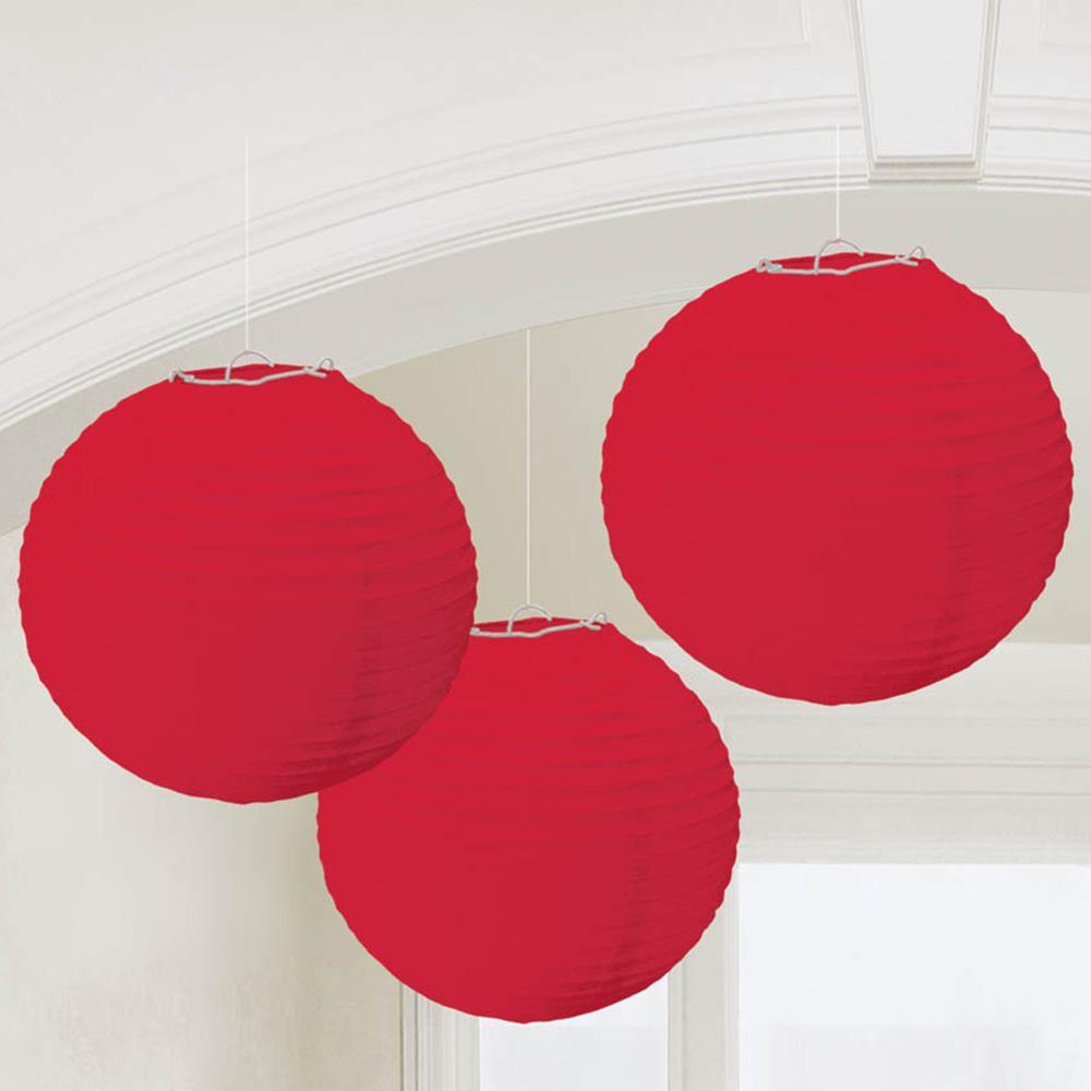 Round Lanterns, Apple Red, 9.5 inches – Party Expert
