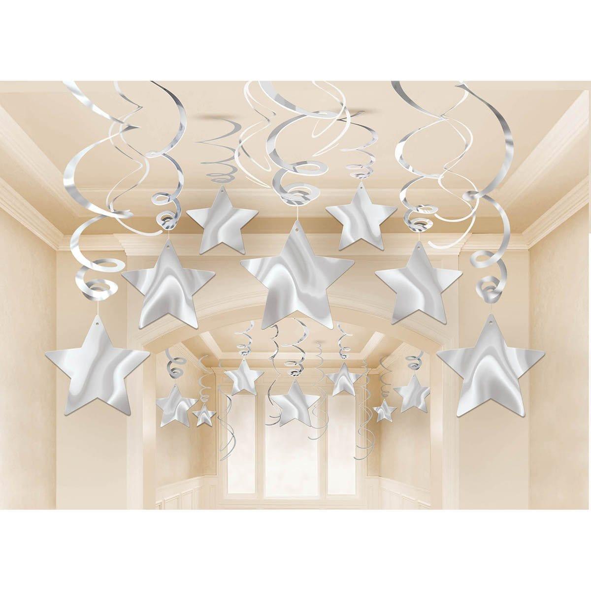 Swirl Party Pk Shtng Strs Slvr – Party Expert