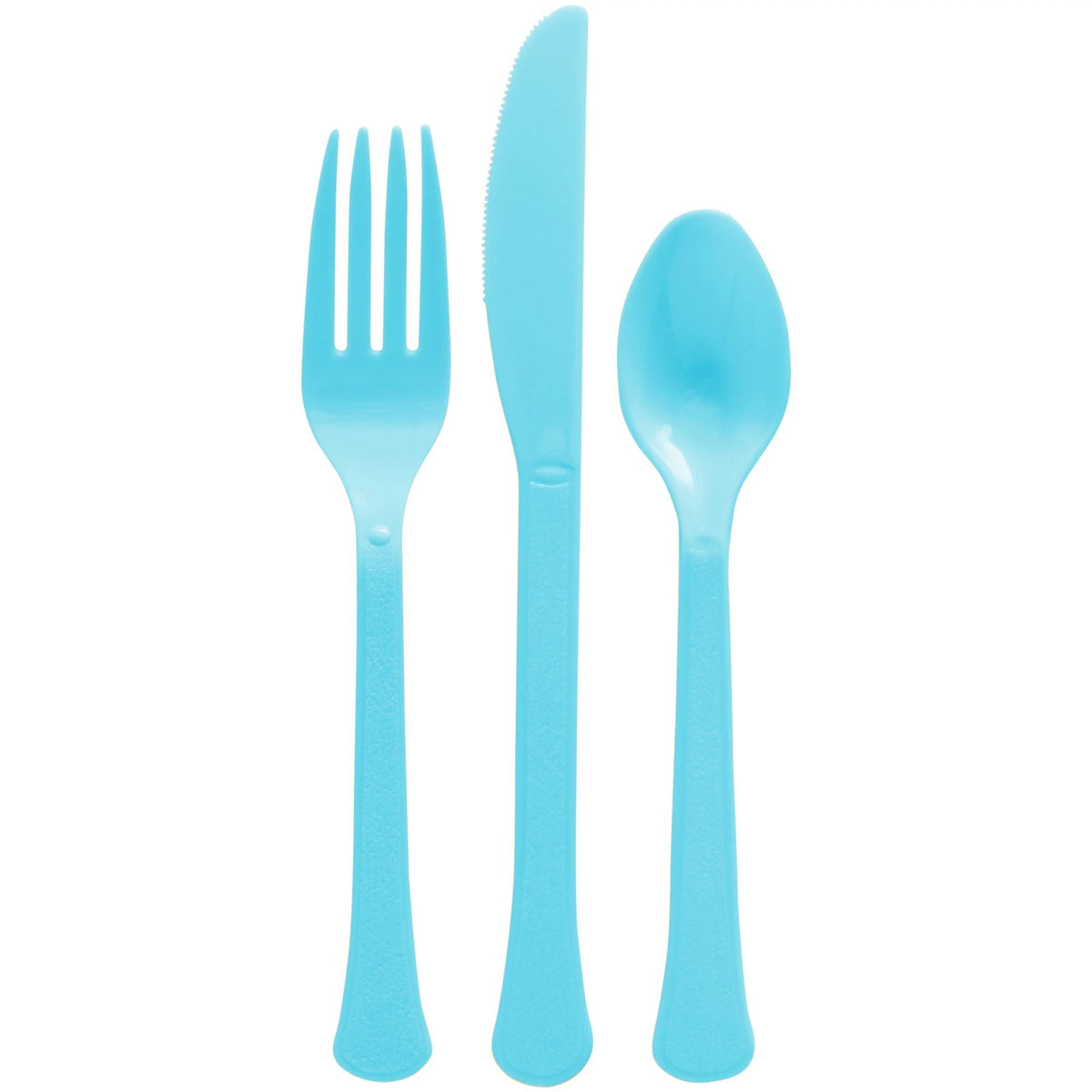 Caribbean Blue Plastic Cutlery, 24 Count | Party Expert
