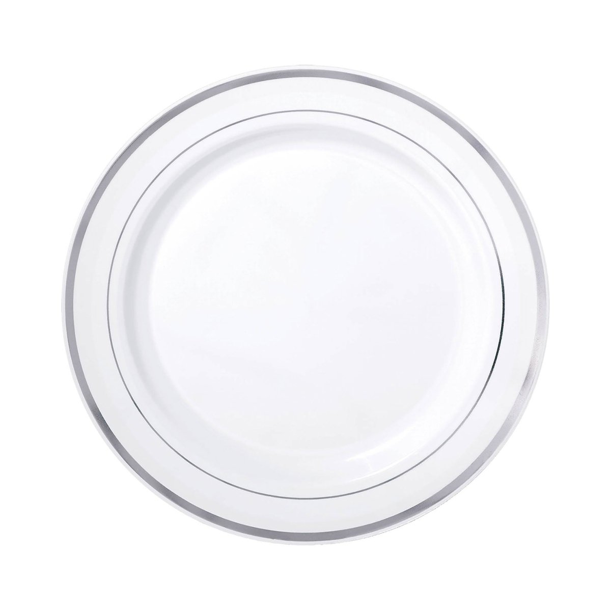 Premium Plastic Plates with Silver Border | Party Expert