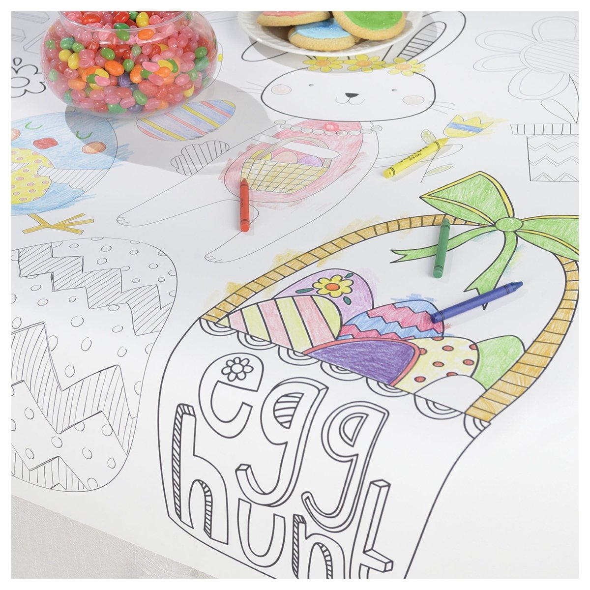 Paper Easter Coloring Tablecover, 48 X 36 Inches | Party Expert