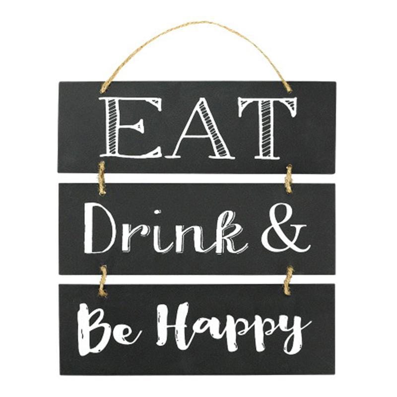 Eat, Drink & Be Happy Chalkboard Sign | Party Expert