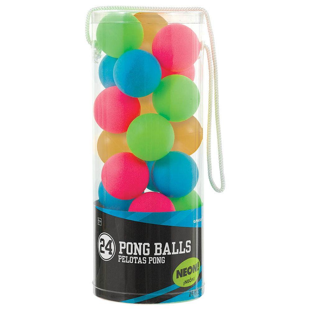 Neon Ping Pong Balls, 24 Count – Party Expert