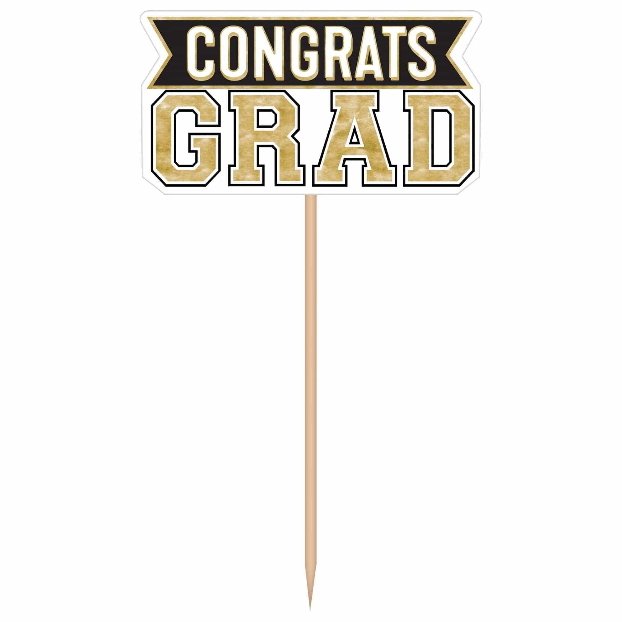 Graduation Centrepiece Pick "Congrats Grad" - Party Expert