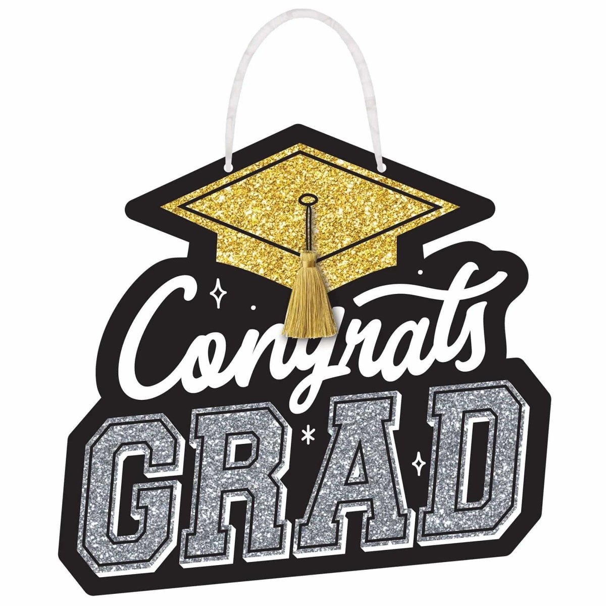 Graduation Hanging Sign "Congrats Grad" - Party Expert