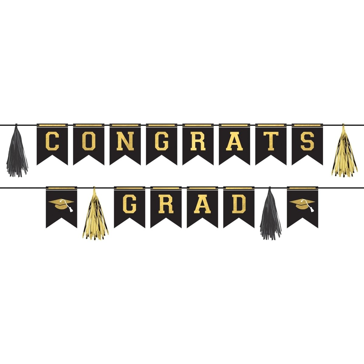 Graduation Pennant Banner with Foil, 120 x 9 Inches | Party Expert