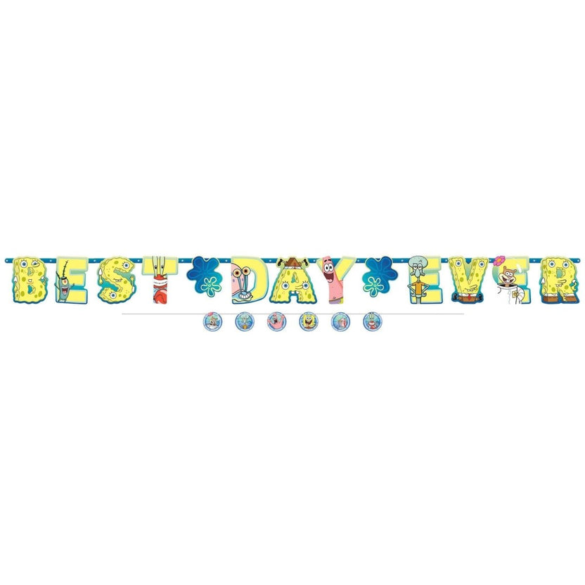 SpongeBob SquarePants Birthday Banner Kit, 2 Count | Party Supplies ...