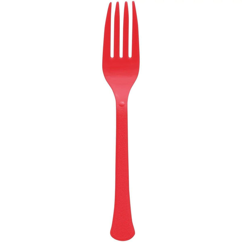 Apple Red Plastic Forks, 20 Count | Party Expert