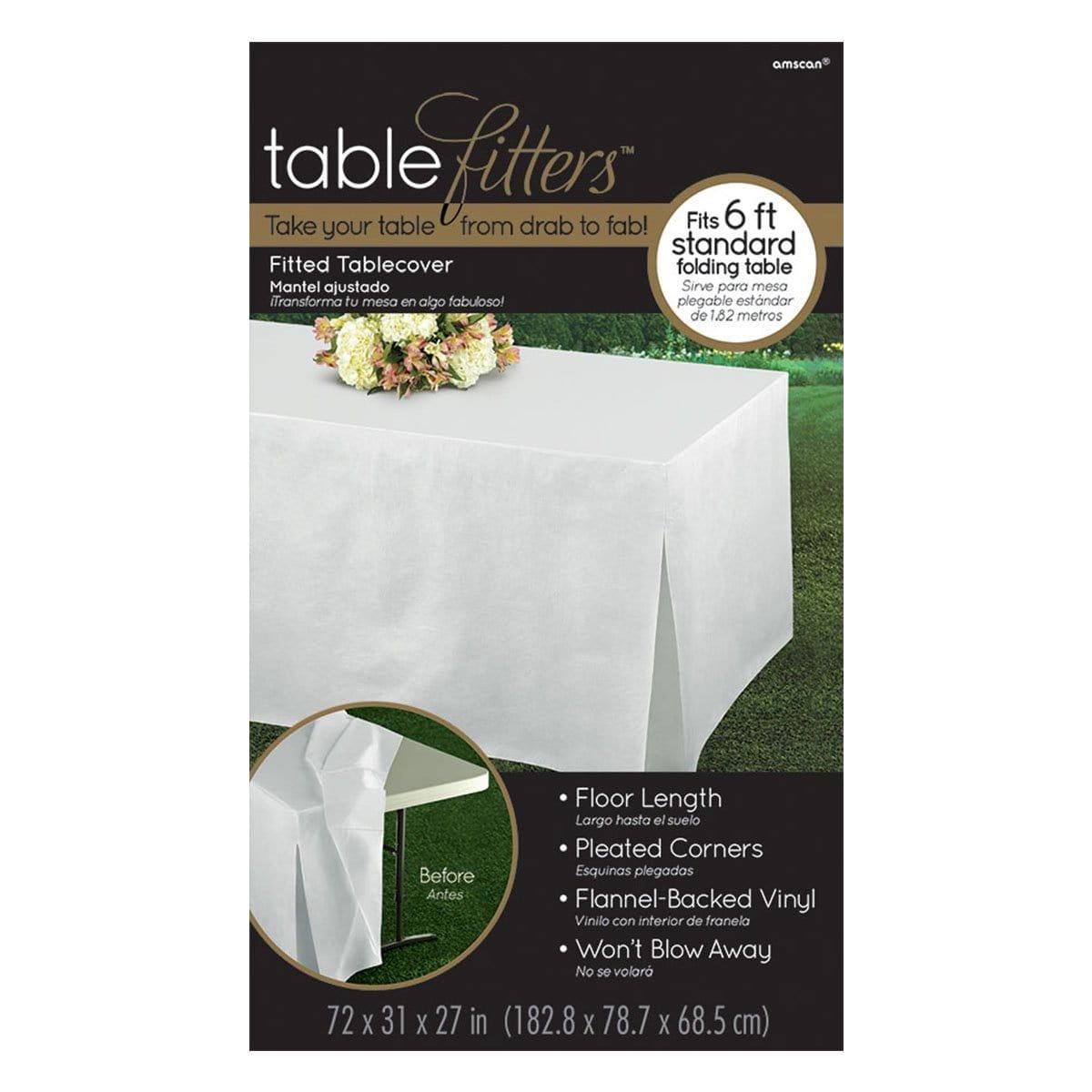 Fitters Table Covers 72 X 31 X 27 In. - White – Party Expert