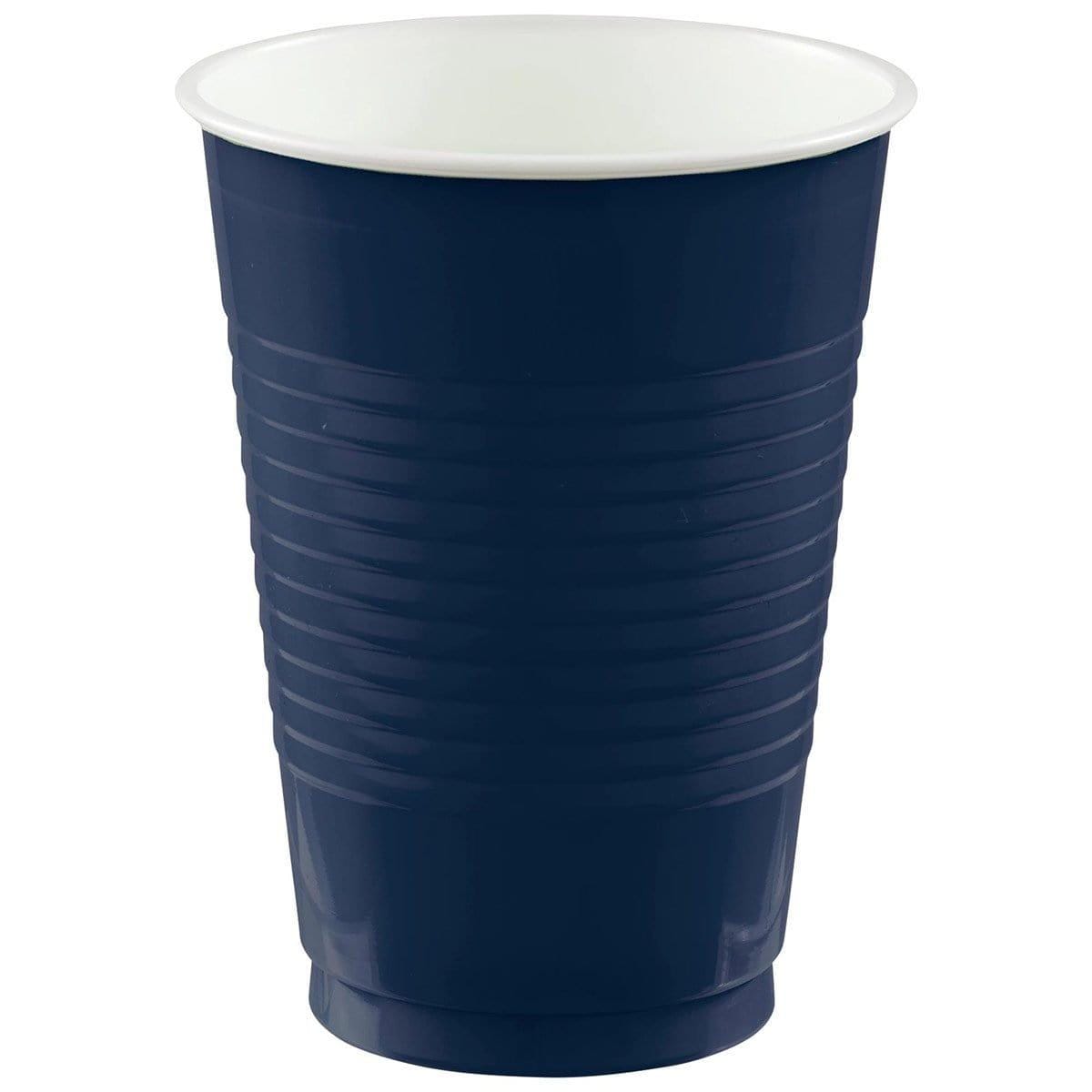 True Navy Plastic Cups, 12 oz., 20 Count | Party Expert