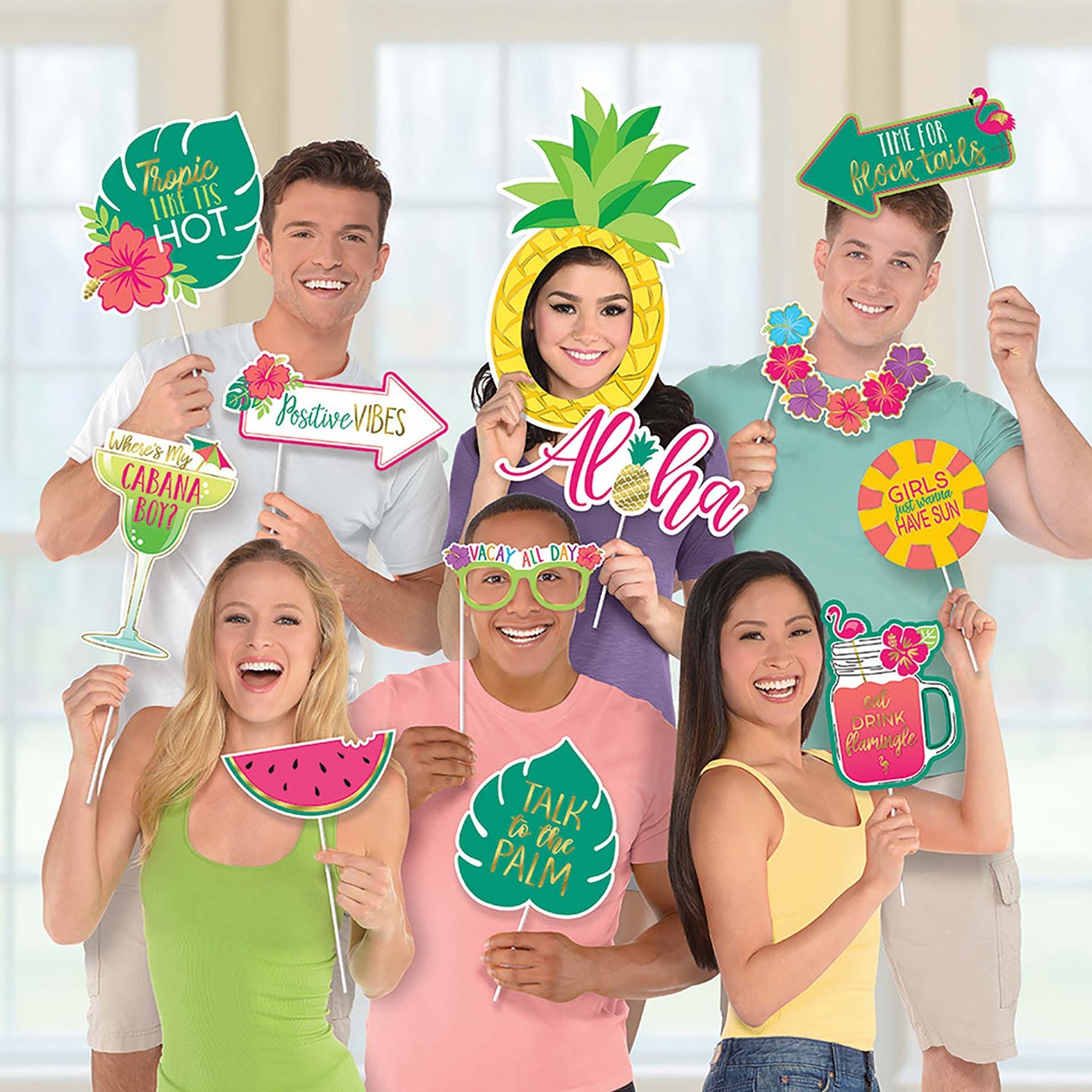 Aloha Photo Prop Kit, 12 Count | Party Expert