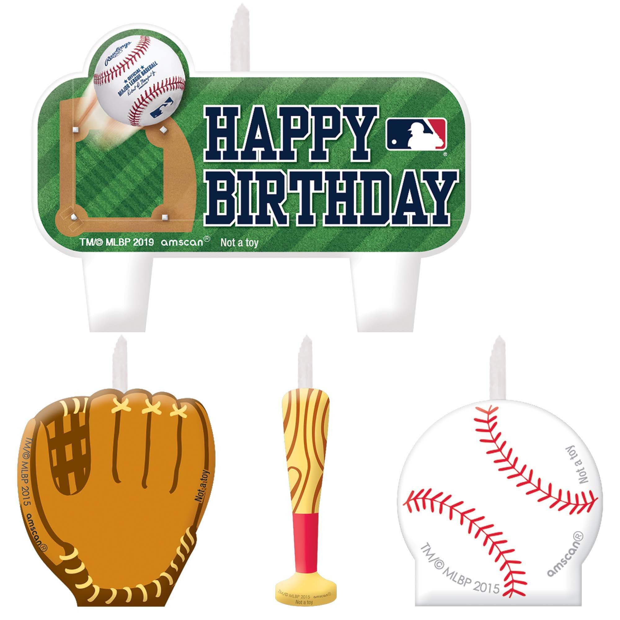 Baseball Candle Set, 4 Count | Party Expert