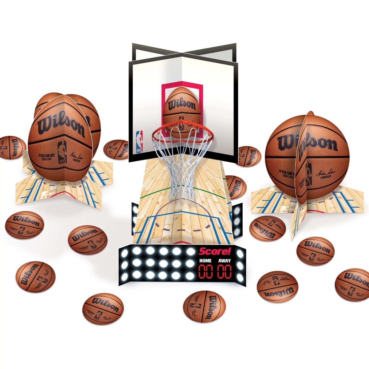 Basketball NBA Paper Table Decoration Kit, 1 Count | Party Expert