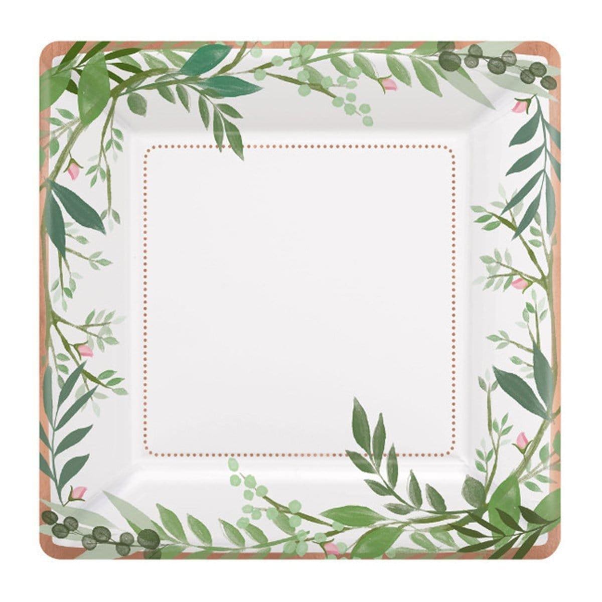 Love & Leaves paper plates 7 inches | Party Expert