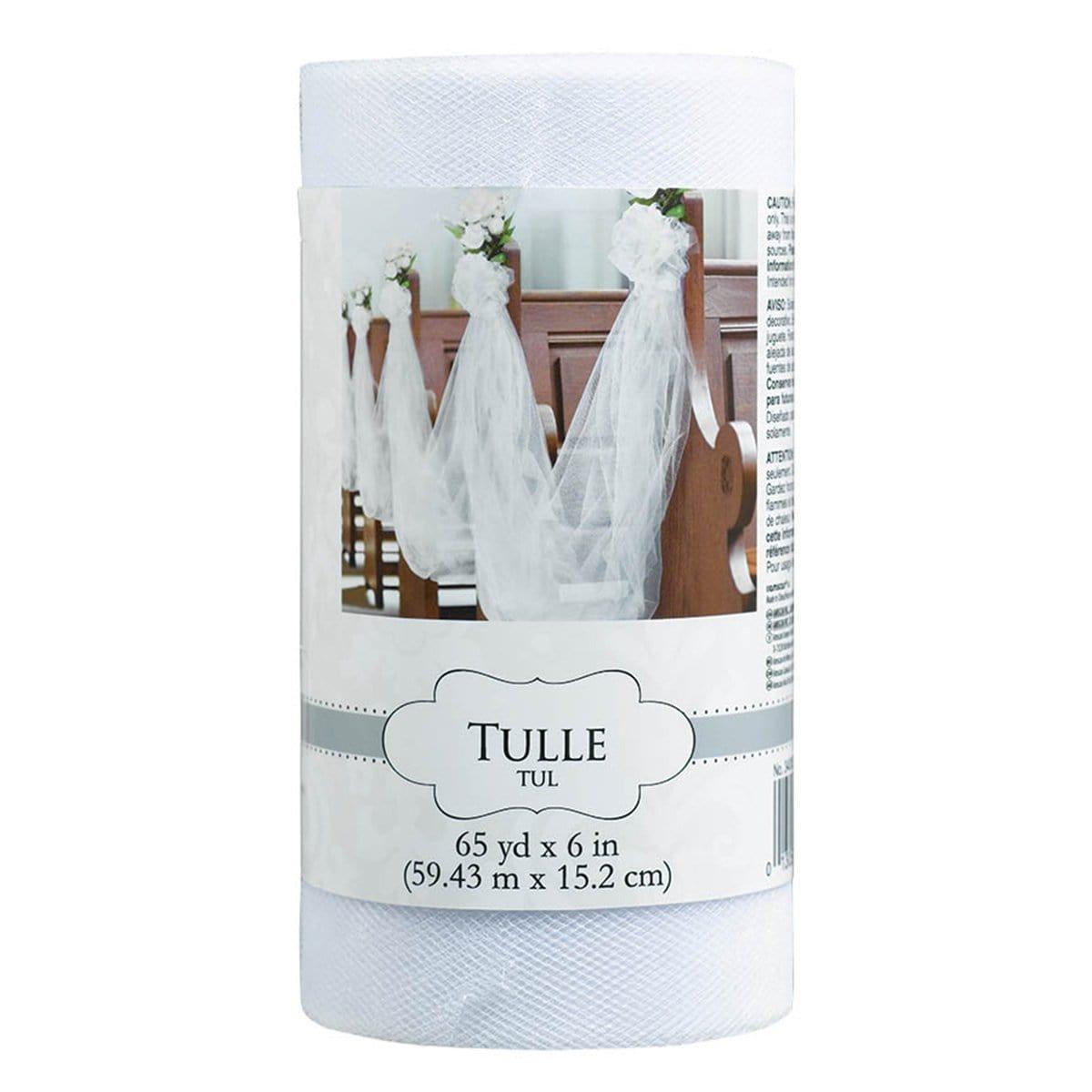 Tulle Spool - White 65 yds x 6 in. – Party Expert