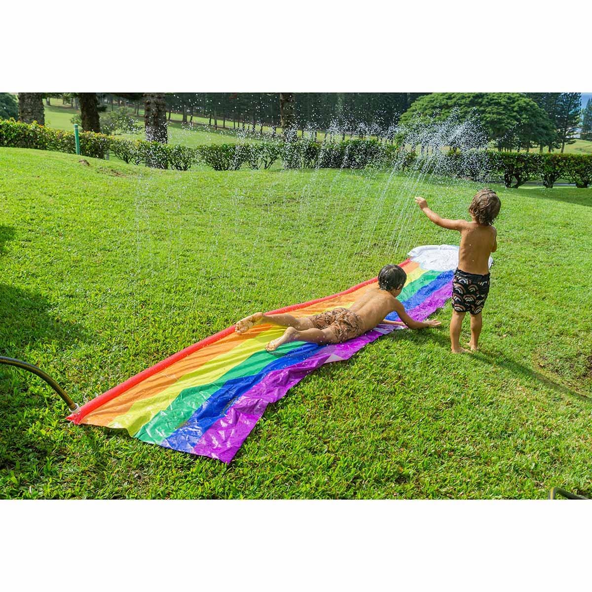 Rainbow Backyard Water Slide | Party Expert