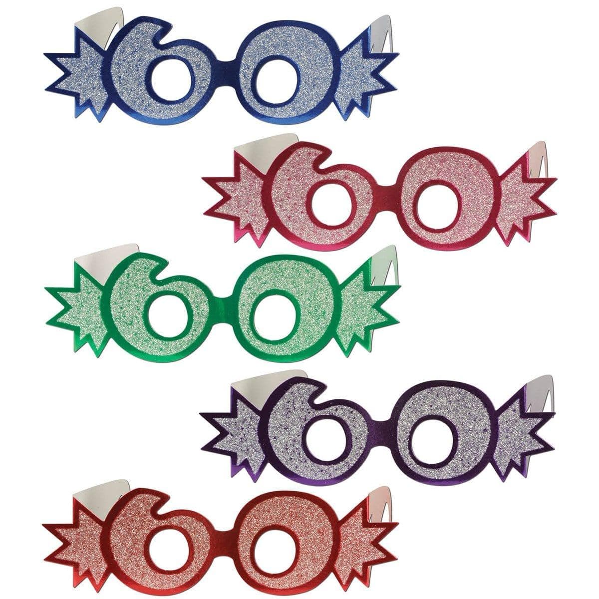 Glittered Foil Glasses - 60th Birthday – Party Expert