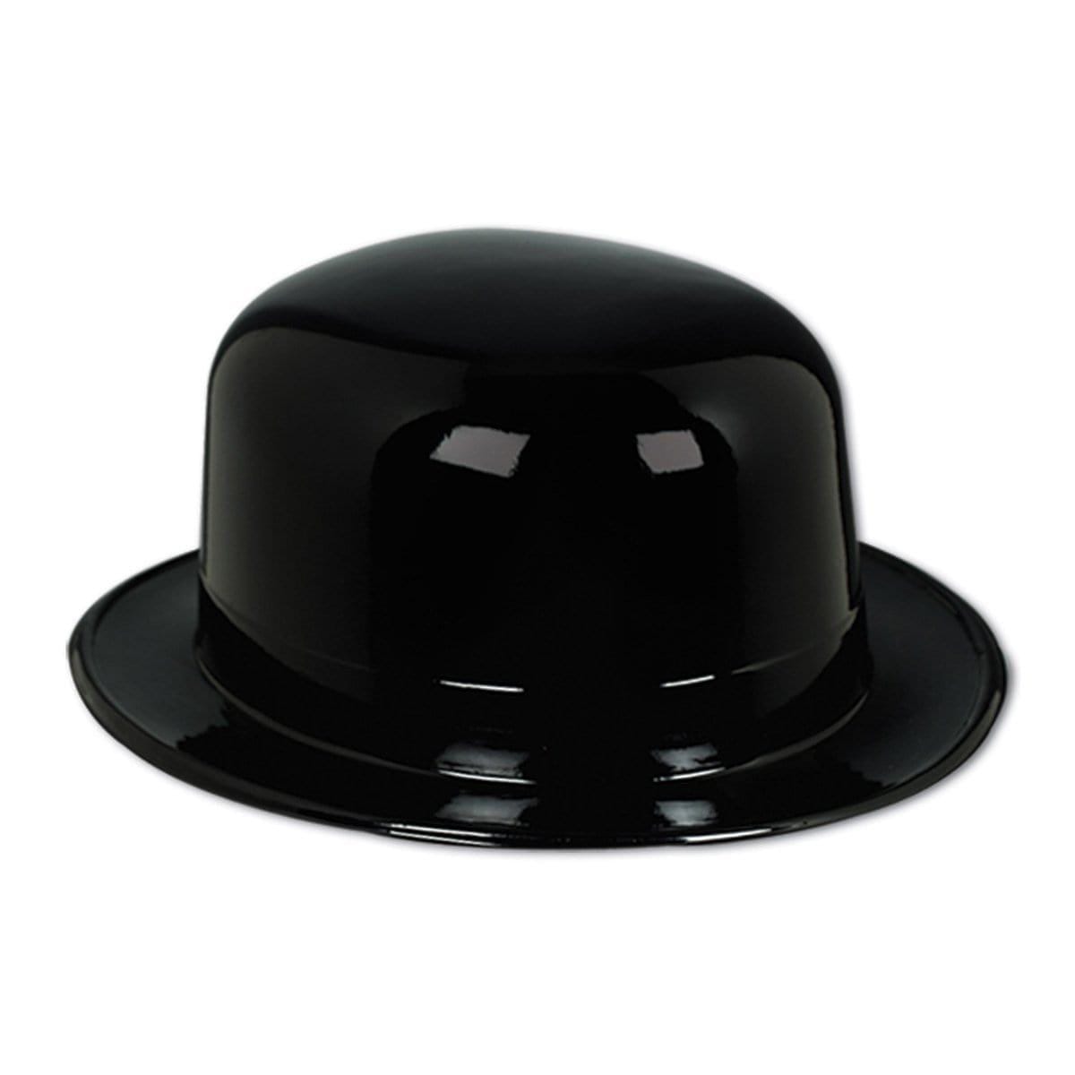 Black Plastic Derby Hat for Adults | Party Expert