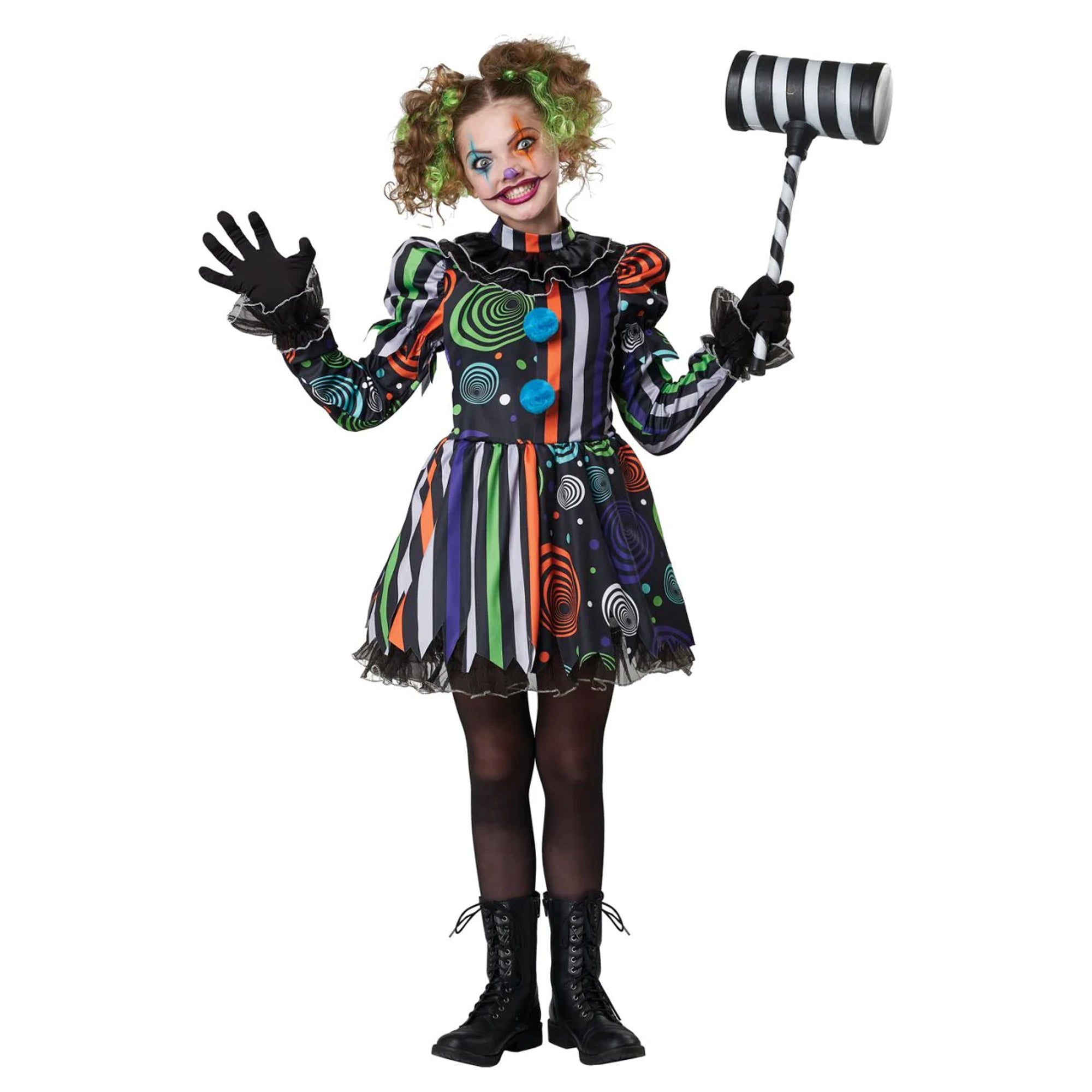 Neon Nightmare Clown Costume for Kids | Party Expert