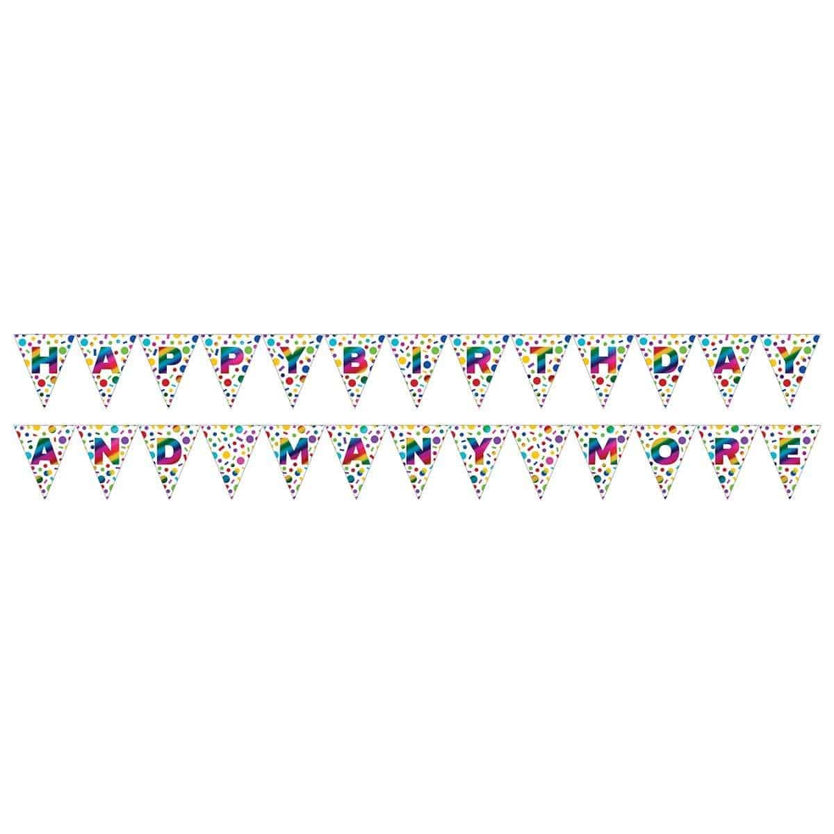 Rainbow Foil Birthday - Pennant Banner – Party Expert