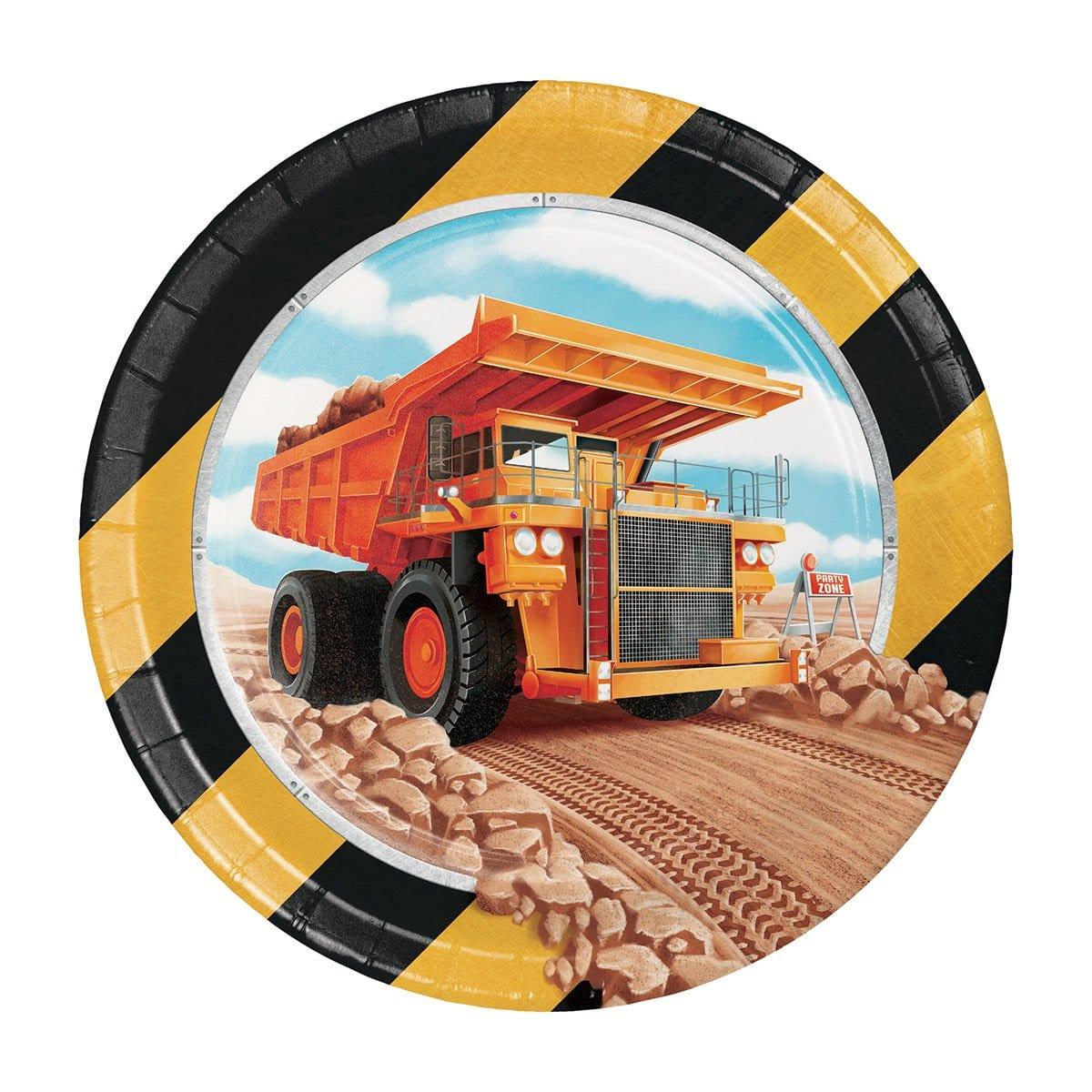 Big Dig Construction Paper Plates 7 Inches | Party Supplies – Party Expert