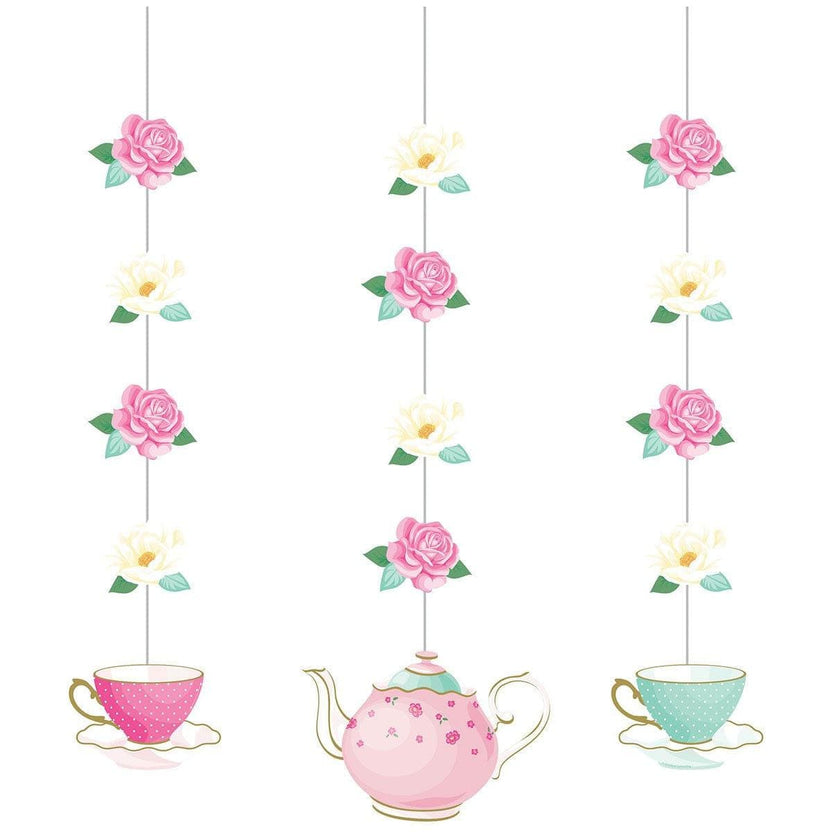 Floral Tea Party Hanging Cutouts - Party Supplies – Party Expert