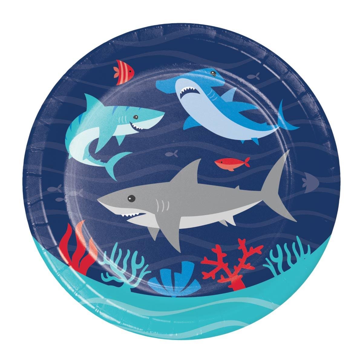 Shark Party Plates 7 inches, 8 Count | Party Supplies – Party Expert