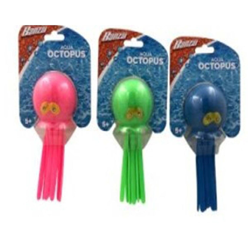 Banzai Aqua Octopus, 9 Inches, Assortment, 1 Count | Party Expert