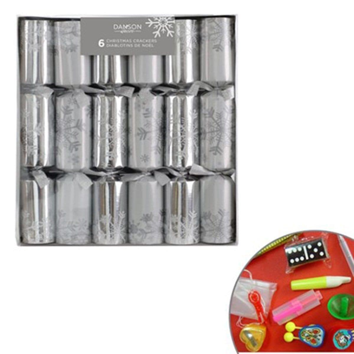 Buy Christmas Crackers - White and Silver - 6/Pk | Party Expert
